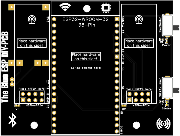 Blue ESP DIY PCB *BACK-ORDER* – DA Tech Labs